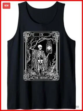 Tops | The Hermit Tarot Card Gothic Halloween Skeleton Tank Top | Poshmark